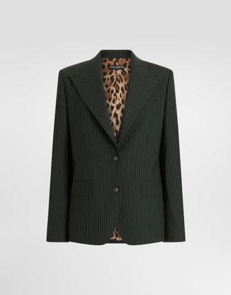 Dolce & Gabbana Jacke Linda Aus Wolle Mit Einreihiger Knopfleiste In Nadelstreifen-optik - Frau Blazer Mehrfarbig 42