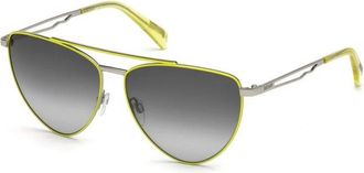 Just Cavalli Femme, Accessoires, Jaune, Taille: ONE Size Lunettes de Soleil en M&eacute;tal Jaune Femme Jc839S-41B
