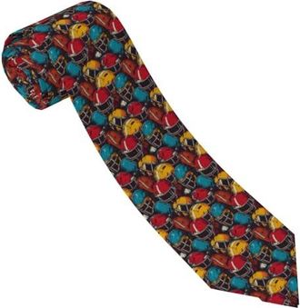 Generic Cravate Imprim&eacute; De Casque De Football Color&eacute; Tendance Tie &Eacute;troit Cravate Homme Pour Travail Mariage C&eacute;l&eacute;brations