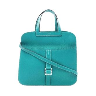 Herm&egrave;s Pre-owned Cuir sacs-main - Femme - Pre-owned - Bleu - Taille: ONE Size