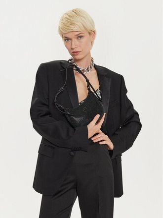 Pinko Tasche PINKO BORSA HALF MOON BABY FULL STRASS BLOCK COLOR + PELLE - 103538-A21O Schwarz