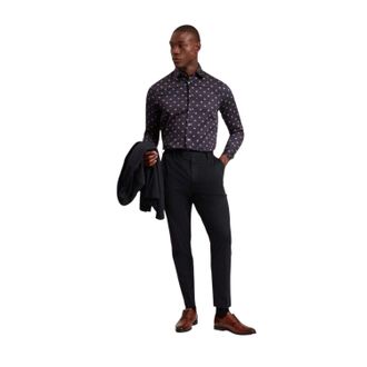 Ted Baker Hemd f&uuml;r Herren, Mit Kragen, Lang&auml;rmlig (Marine)