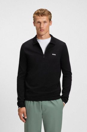 HUGO BOSS Strickpullover KN Ever-X PL mit Reißverschluss, regular fit, toniges Logo