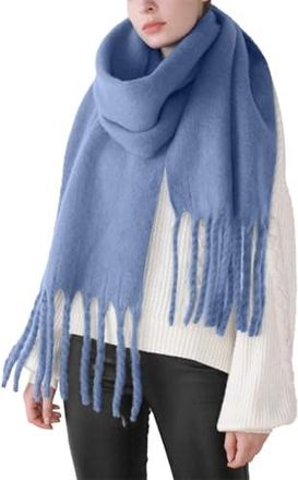 Generic &Eacute;charpe tubulaire pour homme et femme - En polaire m&eacute;lang&eacute;e de laine m&eacute;lang&eacute;e avec d&eacute;grad&eacute; de couleur - Bleu vert - Taille unique - En polaire douce -