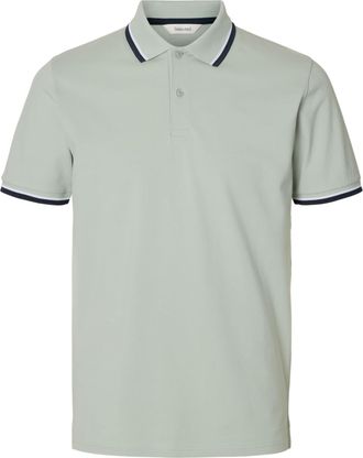 Selected MEN Herren Slhslim-Atlas Sport Ss Polo, Aqua Gray, XL