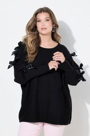 Miamoda Strickpullover Pullover bequeme Passform Langarm mit Schleifen