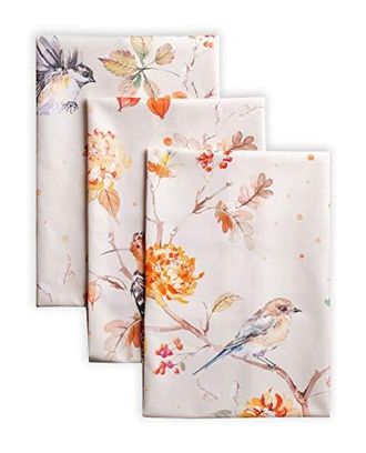 Maison d'Hermine Maison dHermine Kelim Lot de 3 torchons de cuisine, bar multi-usages doux et absorbants 100 % coton - Printemps/&eacute;t&eacute; - 50 x 70 cm - Prairie