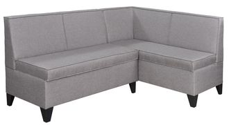 Rodnik Eckbank Look in grau, Sitzbank, Polsterbank mit Stauraum, Truhenbank 167x120 cm (kurzer Schenkel rechts)