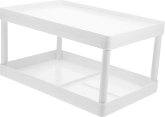 PartyKindom Badezimmer Eckregal Kunststoff Doppellagiges Aufbewahrungsgestell Mehrschichtig Für Haushalt Stauraumerweiterung