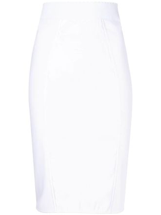 Dolce & Gabbana jupe crayon en satiné - Blanc