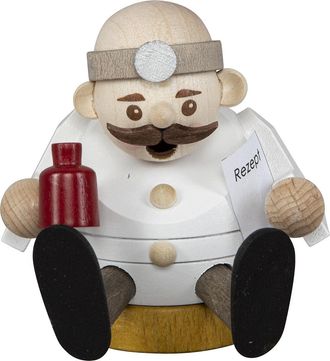 Saico Mini R&auml;ucherfigur - Arzt sitzend - H&ouml;he von 8 cm - EIN charmantes St&uuml;ck traditioneller Handwerkskunst - liebevoll gestaltete R&auml;ucherfigur - kompakt un