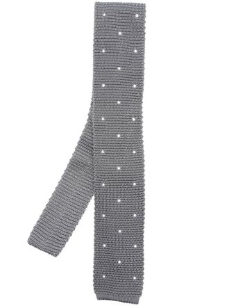 Brunello Cucinelli cravate longue en maille fine - Gris