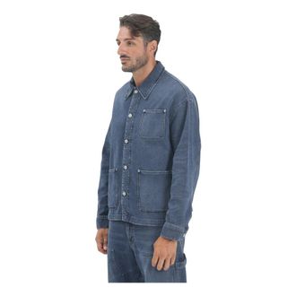 Tommy Jeans Dunkelblaue Denim Arbeitsjacke - - Jackets - Herren - Blau - XL