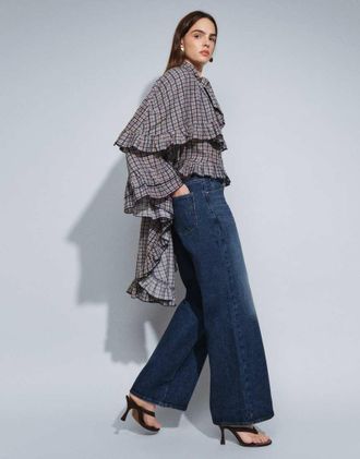 Levi's Middy Wide-Leg-Jeans in dunkler Waschung-Blau