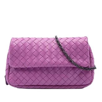 Bottega Veneta Sac bandouli&egrave;re tress&eacute; Pre-owned - Femme - Pre-owned - Violet - Taille: ONE Size