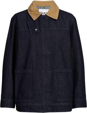 Object Veste oversize col asym&eacute;trique Sirenna en coton m&eacute;lang&eacute;