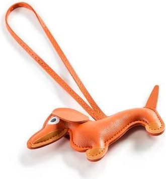 Au Printemps Paris Porte-clé chien en cuir à attacher