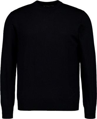 Boggi Milano Herren Pullover schwarz Merinowolle unifarben