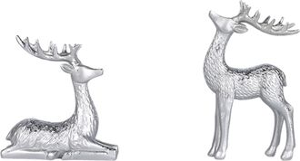 Generic Mini Rentier Deko, 2 St&uuml;ck Metall Goldene Hirsch Figur Skandinavischer Stil Wohnzimmer Tv Schrank Weihnachtsdeko Tischdeko,Kleiner Hirsch Deko F&uuml;R Sch