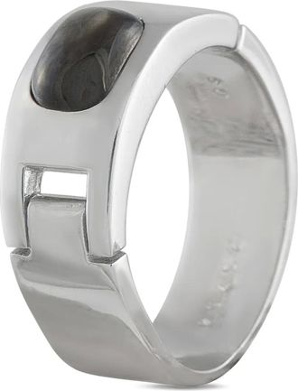 Herm&egrave;s bague en or blanc 18ct et quartz - Argent