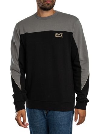 Emporio Armani Zweifarbiges Sweatshirt, Schwarz