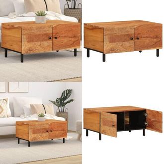 vidaXL Couchtisch 80x50x40 cm Massivholz Akazie - Couchtisch - Akasienholzt Tisch - Wohnzimmerstil - Stauraum - M&ouml;bel Online Kaufen - Home & Living