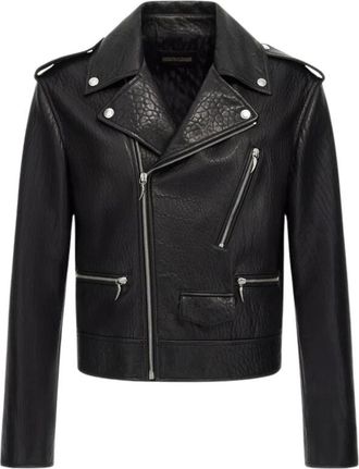 Roberto Cavalli Homme, Vestes, Noir, Taille: L Veste de motard en cuir