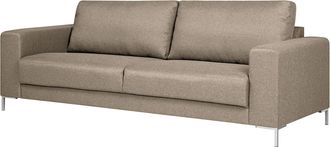 Fredriks home24 Sofa Summer 3-Sitzer Braun Webstoff Mavie 221 x 82 x 90cm Modern