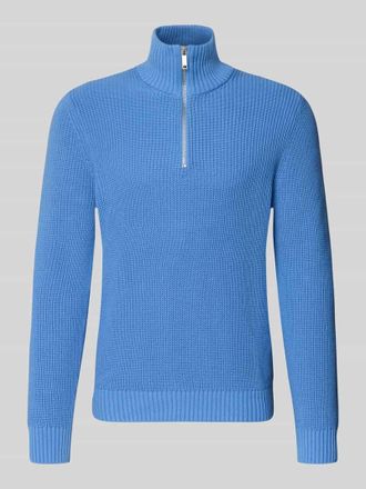 Mc Neal Slim Fit Strickpullover aus reiner Baumwolle mit Troyer-Kragen