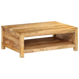 vidaXL Vidaxl - Table basse fixe en bois de manguier massif 80x55x30 cm - Surface robuste pour rangement - Finition naturelle unique