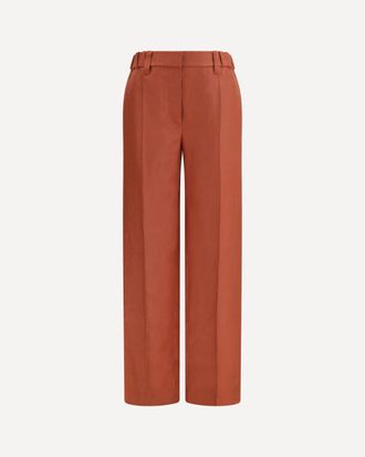 Brunello Cucinelli Wide-Leg Pants in linen with elastic waistband and belt loops Female 44