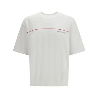 Dsquared2 Homme, Tops, Blanc, Taille: M Cotton Crew Neck T-Shirt