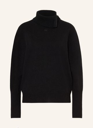 Courr&egrave;ges Rollkragenpullover Aus Merinowolle schwarz