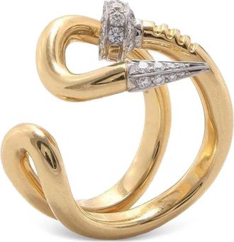 David Webb bague en or 18ct à diamants Nail