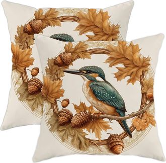 Generic Herbstvogel Kissenbezug Luxuri&ouml;se Kissenh&uuml;lle Mit Rei&szlig;verschluss Zierkissenbez&uuml;ge F&uuml;r Schlafzimmer Hotel Heimdekoration 45X45Cm 2Er Set