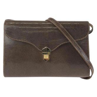 Gucci Pre-owned Sac bandouli&egrave;re et pochette 2 en 1 en l&eacute;zard - Femme - Pre-owned - Brun - Taille: ONE Size