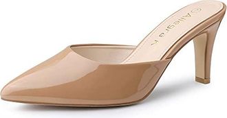Allegra K Femmes Mules Talons Aiguilles Bout Pointu Beige 36