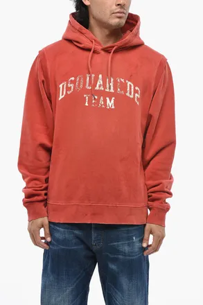 Dsquared2 Brushed Cotton Hoodie LOOSE FIT Vintage Effect Dsquared2