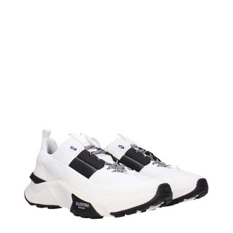 Valentino Garavani Mens White Fabric Athletic Sneakers