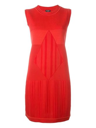 Chanel robe sans manches en maille - Rouge