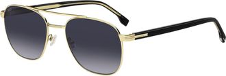 BOSS Sonnenbrillen Boss BOSS 1723/S GOLD BLACK/DARK GREY SHADED 56/20/150 Herrenbrillen