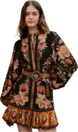 Farm Rio Farm Rio, Femme, Robes, Noir, Taille: 38 FR Majestic Garden Mini Dress