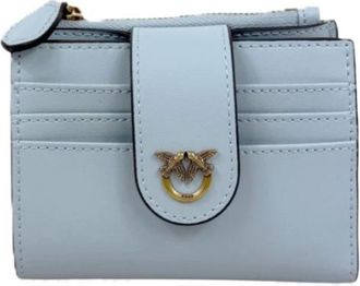 Pinko Pinko, Femme, Accessoires, Bleu, Taille: ONE Size Small Smooth Leather Wallet