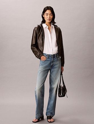 Calvin Klein Veste &agrave; capuche en similicuir