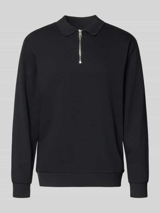 Lindbergh Sweatshirt mit Polokragen und Rei&szlig;verschluss