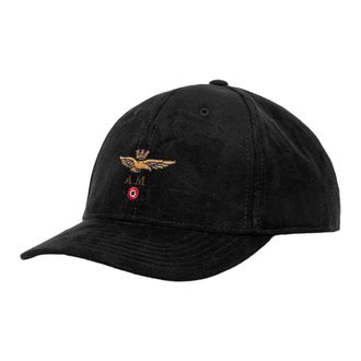 Aeronautica Homme, Accessoires, Noir, Taille: ONE Size Casquette de baseball effet daim