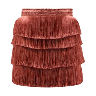 PatBo Amber Fringe Skirt - - Skirts - Damen - Braun - XS