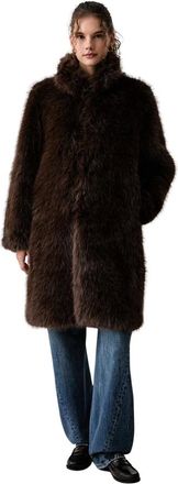 Liu Jo Manteau en fausse fourrure - Femme - Manteaux - Brun - Taille: 40 FR