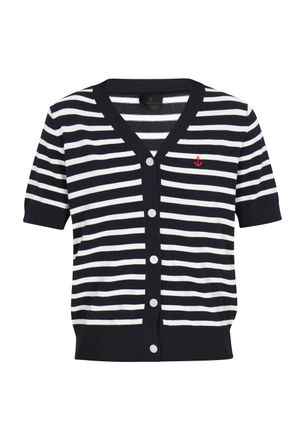 Dreimaster Dreimaster Strickjacke Frauen Marineblau, cremewei&szlig;, gestreift