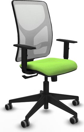 Piqueras y Crespo Schreibtischstuhl mit Rollen aus Gummi, mit 1D-Armlehnen, h&ouml;henverstellbare Lendenwirbelst&uuml;tze, ausgestattet mit 3 Positionen und Schneideschaum, Wei&szlig;